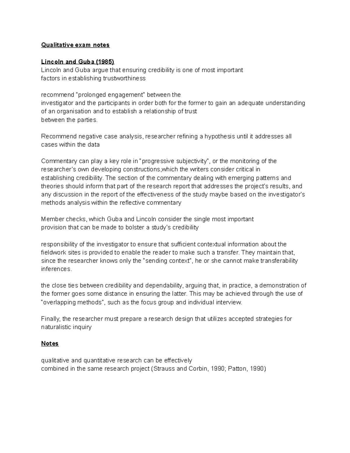 Qualitative exam notes - Research Methods (Y1) - Qualitative exam notes ...