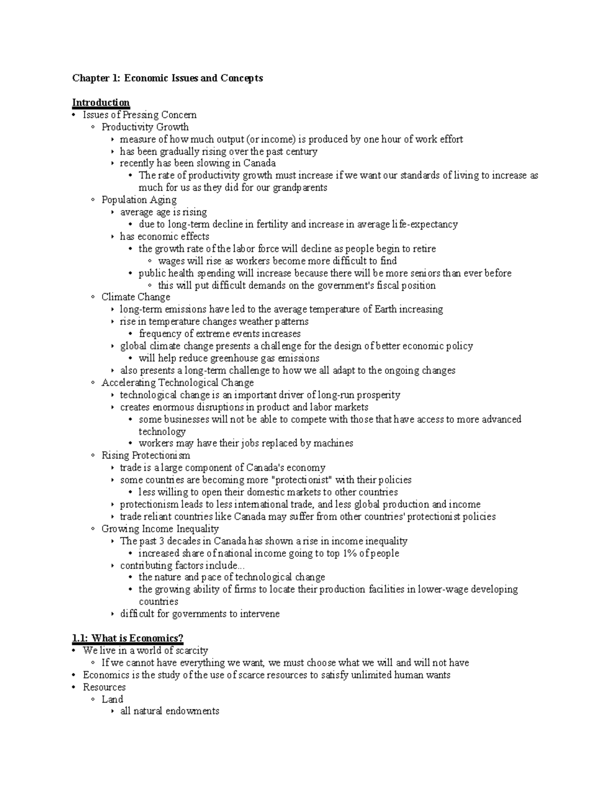 Chapter 1 Reading Notes - Chapter 1: Economic Issues and Concepts ...