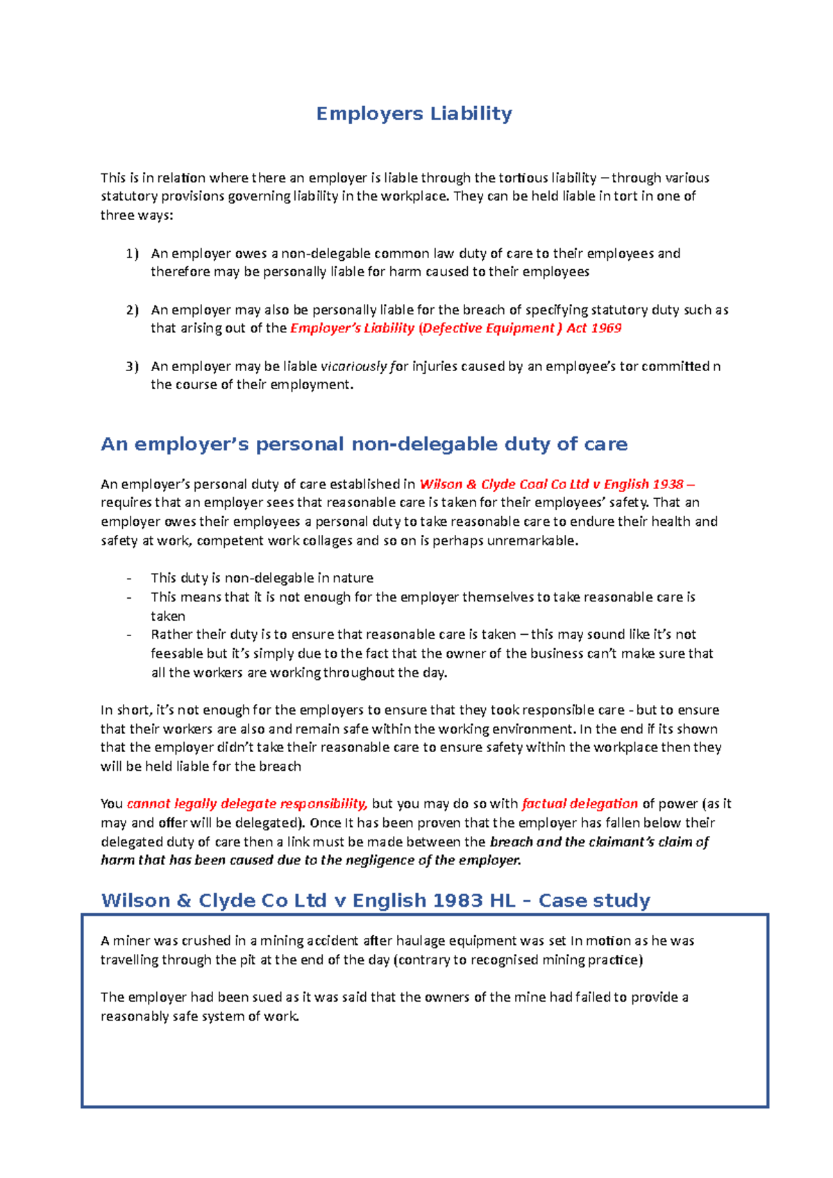Employers Liability - Employers Liability This is in relation where ...