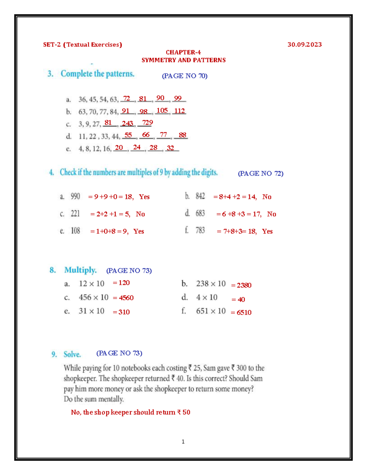 SET -2 Notes - simple - SET-2 (Textual Exercises) 30. CHAPTER- SYMMETRY ...