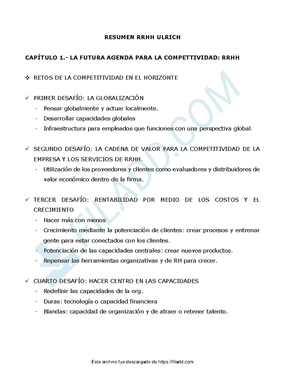 Resumen Ulrich - qaaaaa - RESUMEN RRHH ULRICH CAPÍTULO 1.- LA FUTURA ...