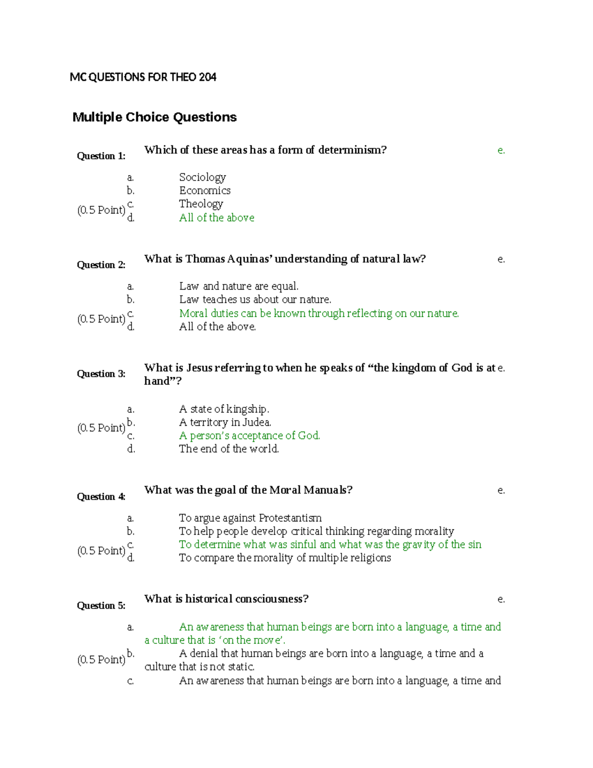 MC Qs Theo 204.All quiz questions. - MC QUESTIONS FOR THEO 204 Multiple ...