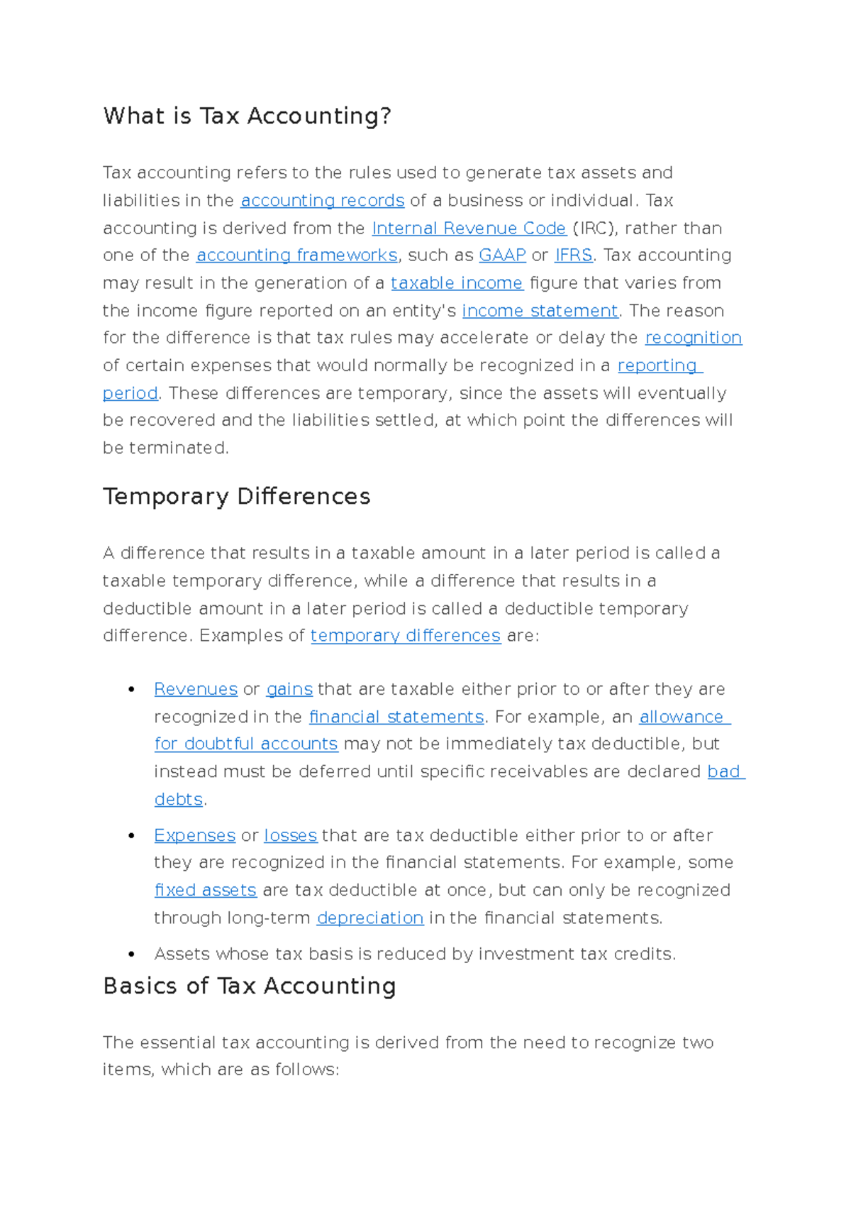 Tax accounting - Grade: B - What is Tax Accounting? Tax accounting ...