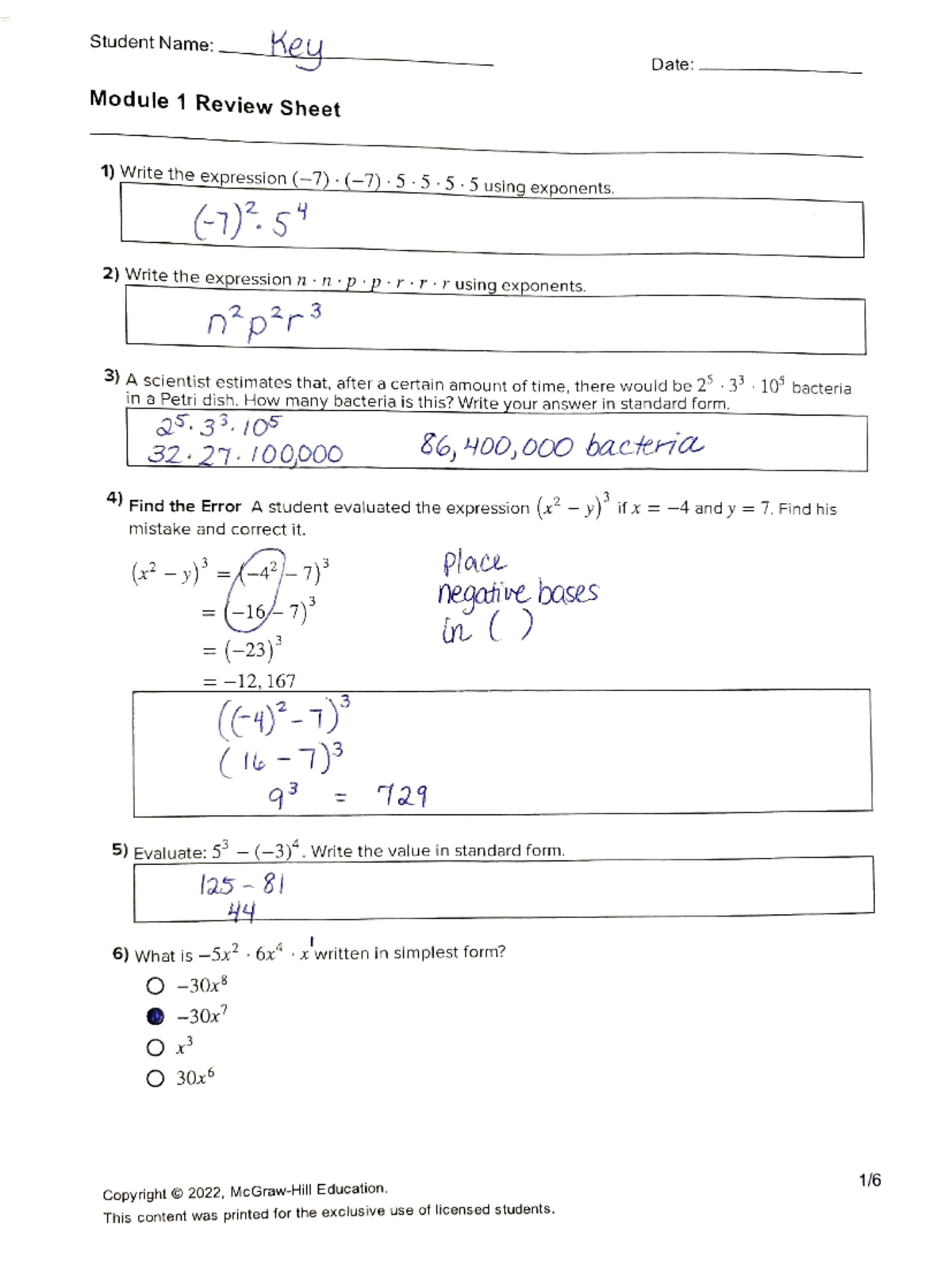 Module 1 Review KEY - hih - Studocu