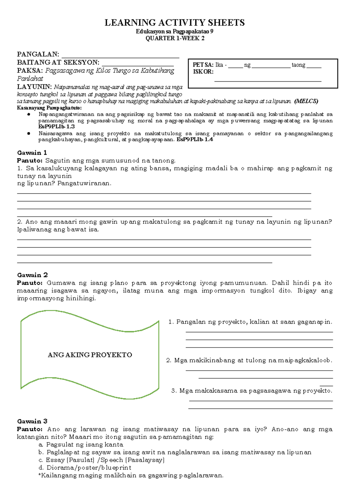 Las-week-2-q1-esp9 compress - LEARNING ACTIVITY SHEETS Edukasyon sa ...