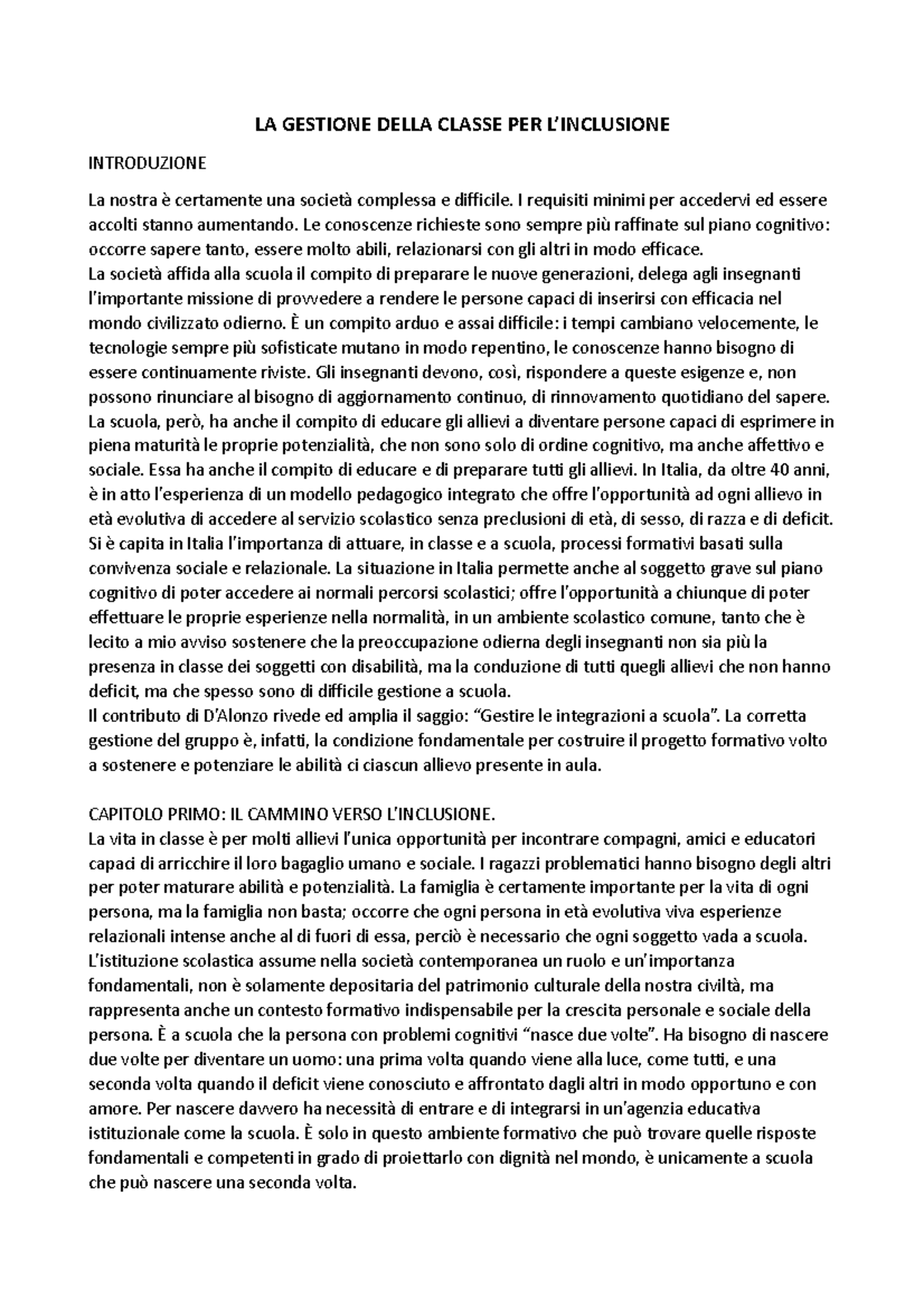 LA Gestione Della Classe PER L - LA GESTIONE DELLA CLASSE PER L ...