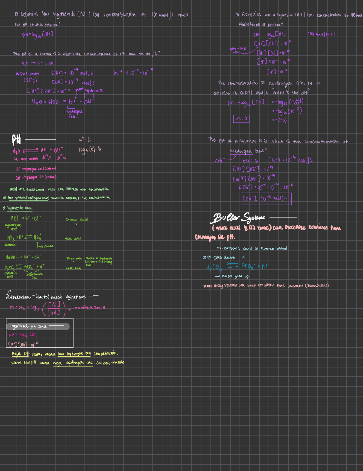 Bio 5A P3 - PH, Buffer system, Henderson-hassle black equation - a ...