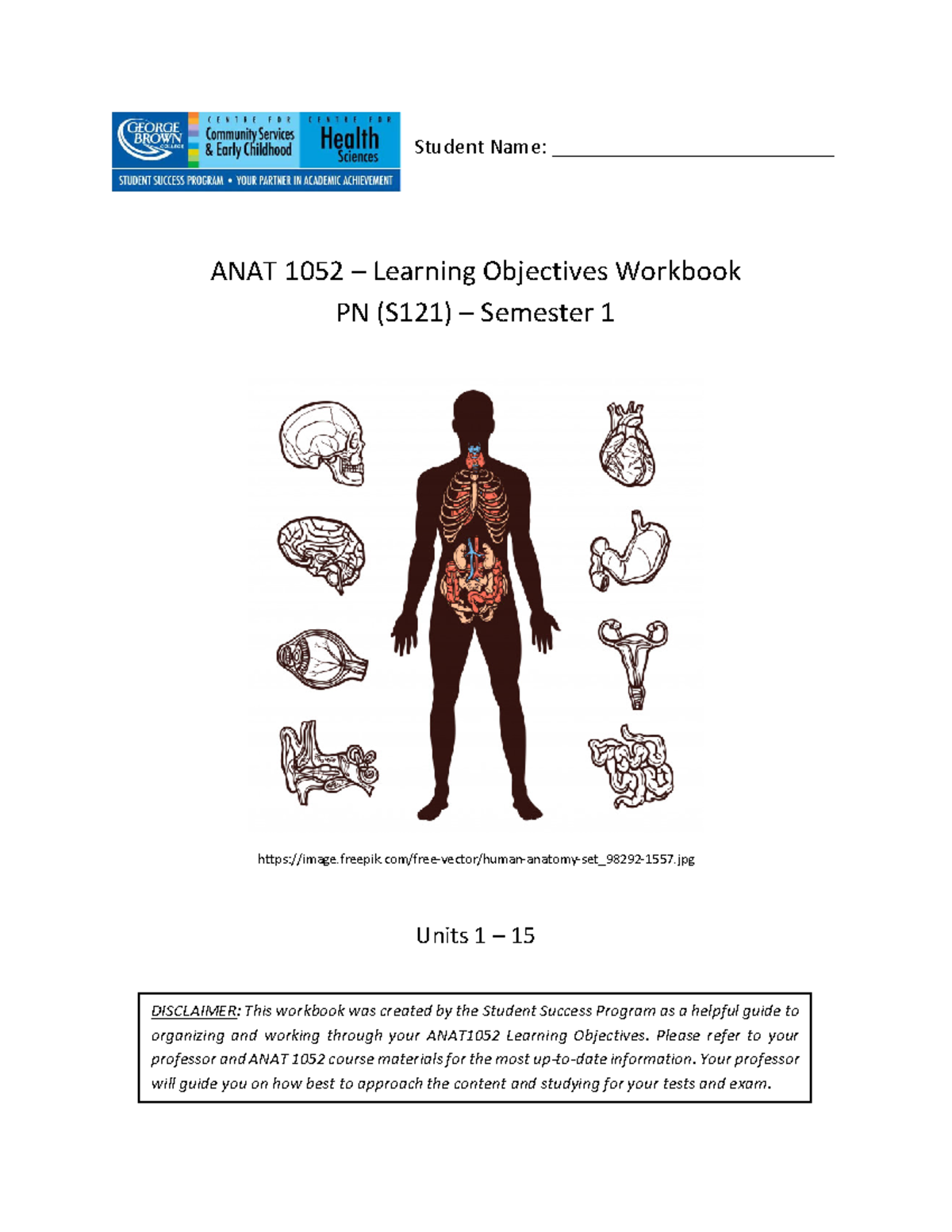 Anatomy Workbook-complete-ANAT1052 Learning Objectives-23Feb21 ...