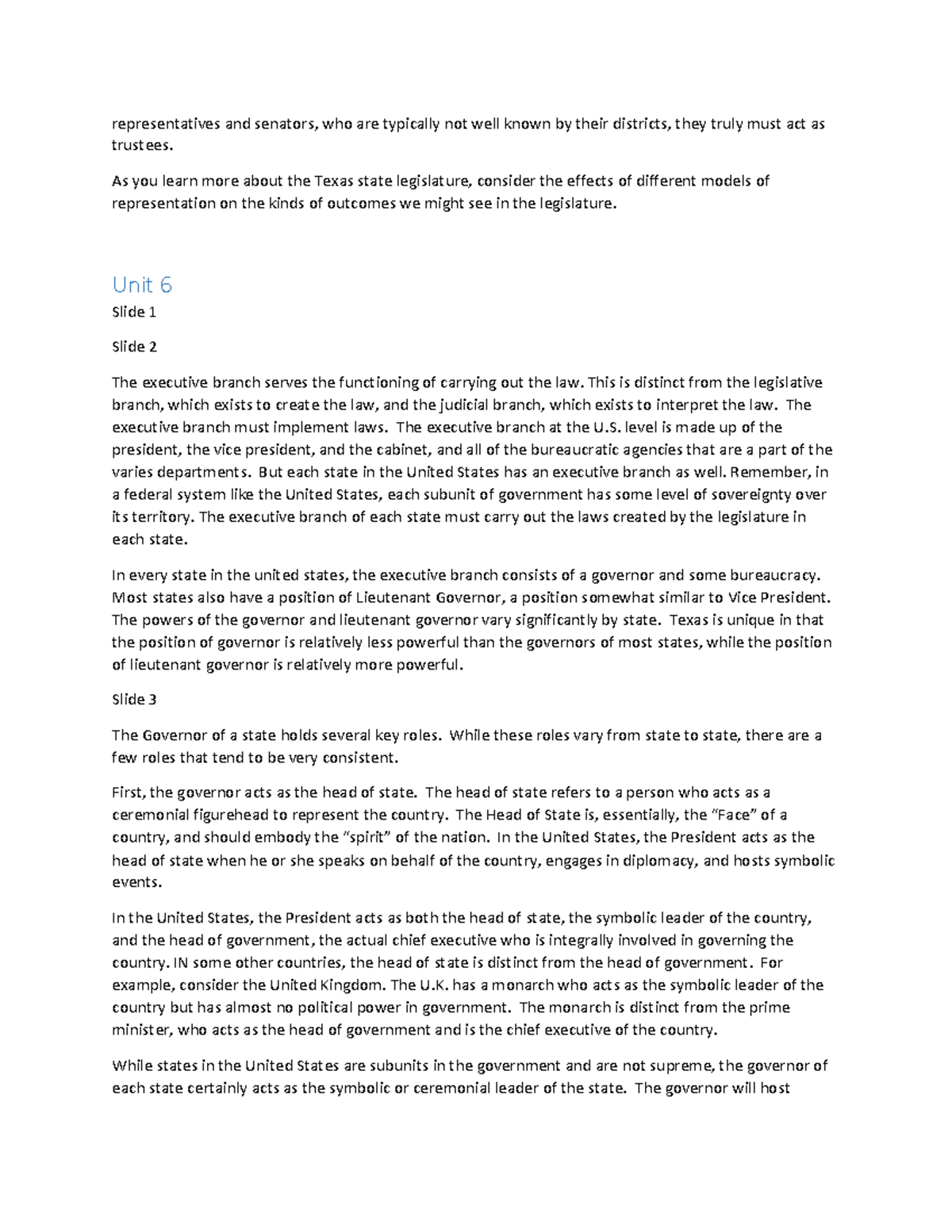 607149016 - POLS 2306 - representatives and senators, who are typically ...