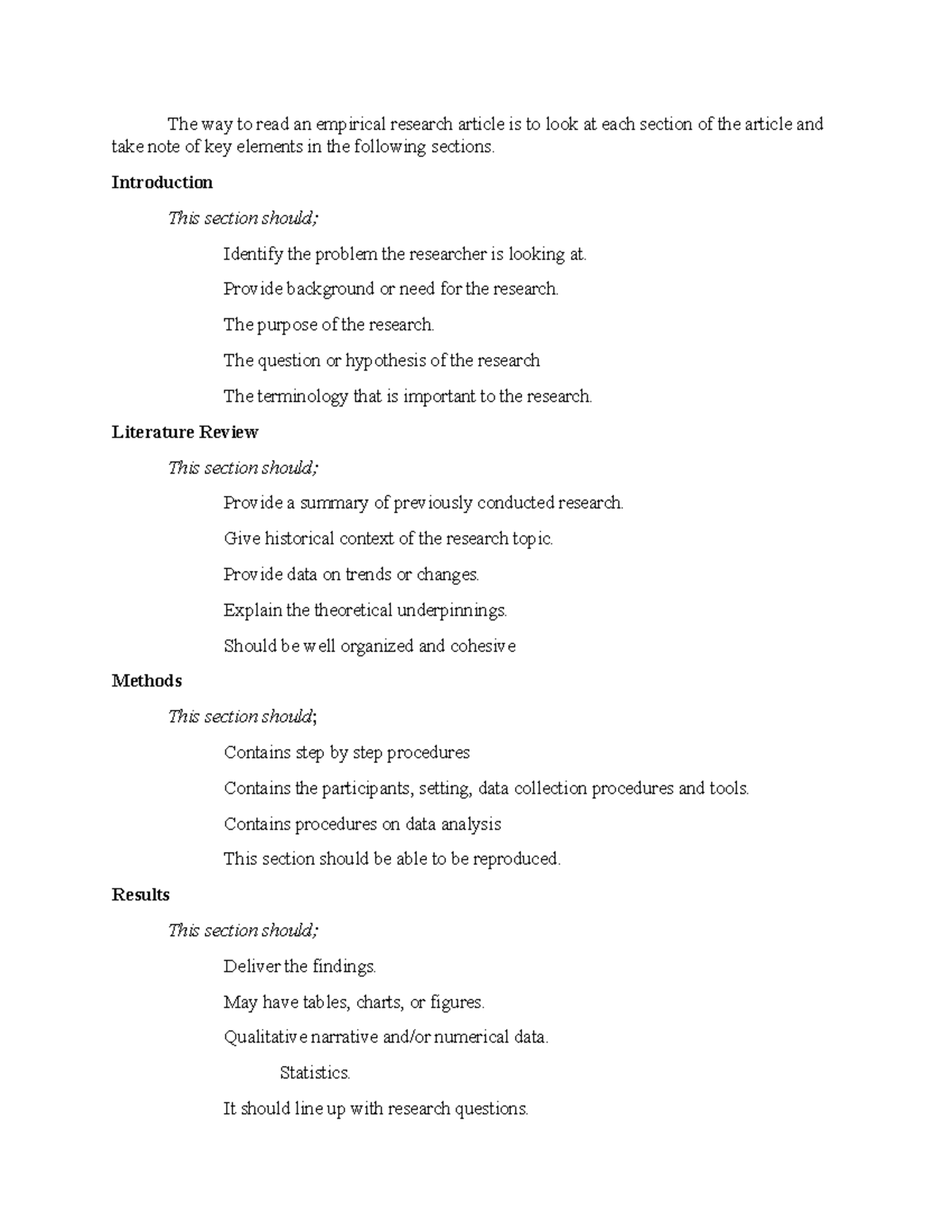 Components of an Empirical Article - The way to read an empirical ...