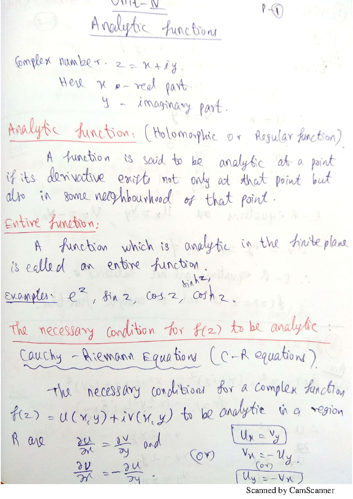 Unit - 4 - HAND WRITTEN - Calculus and Linear Algebra - Studocu