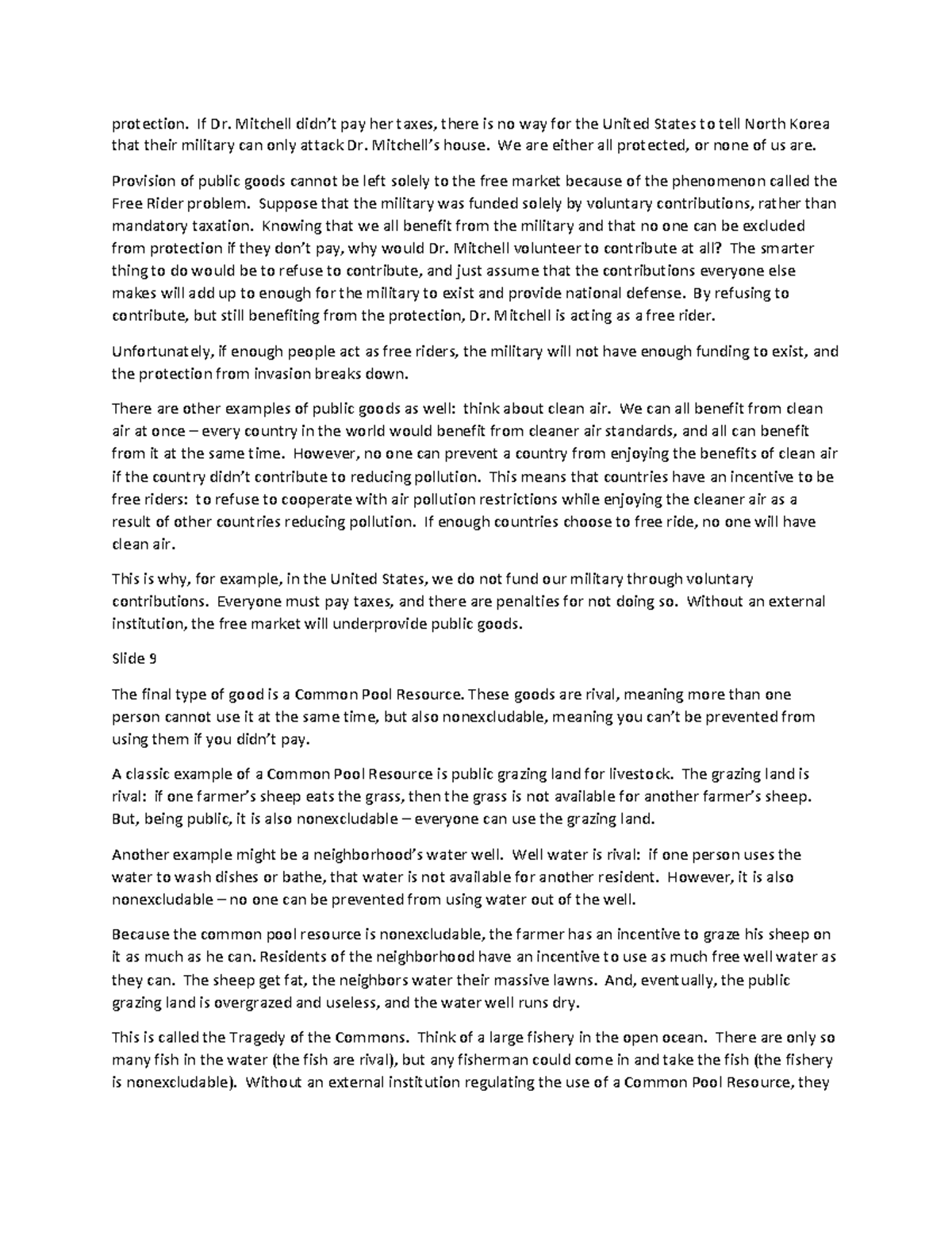 607149025 - POLS 2306 - protection. If Dr. Mitchell didn’t pay her ...