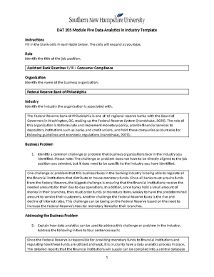 DAT 205 Module One Assignment Graphic Organizer - Fill in the blank ...