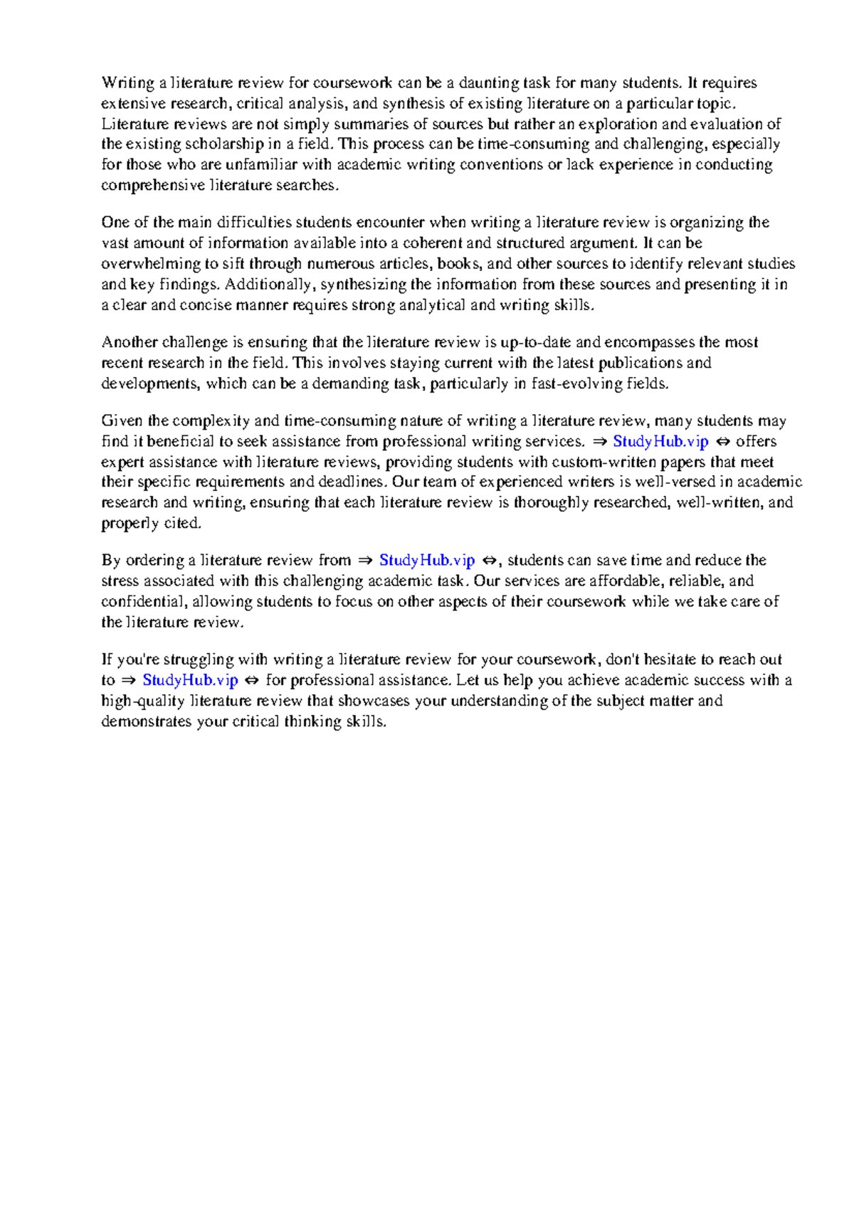 Literature Review Coursework - Writing a literature review for ...