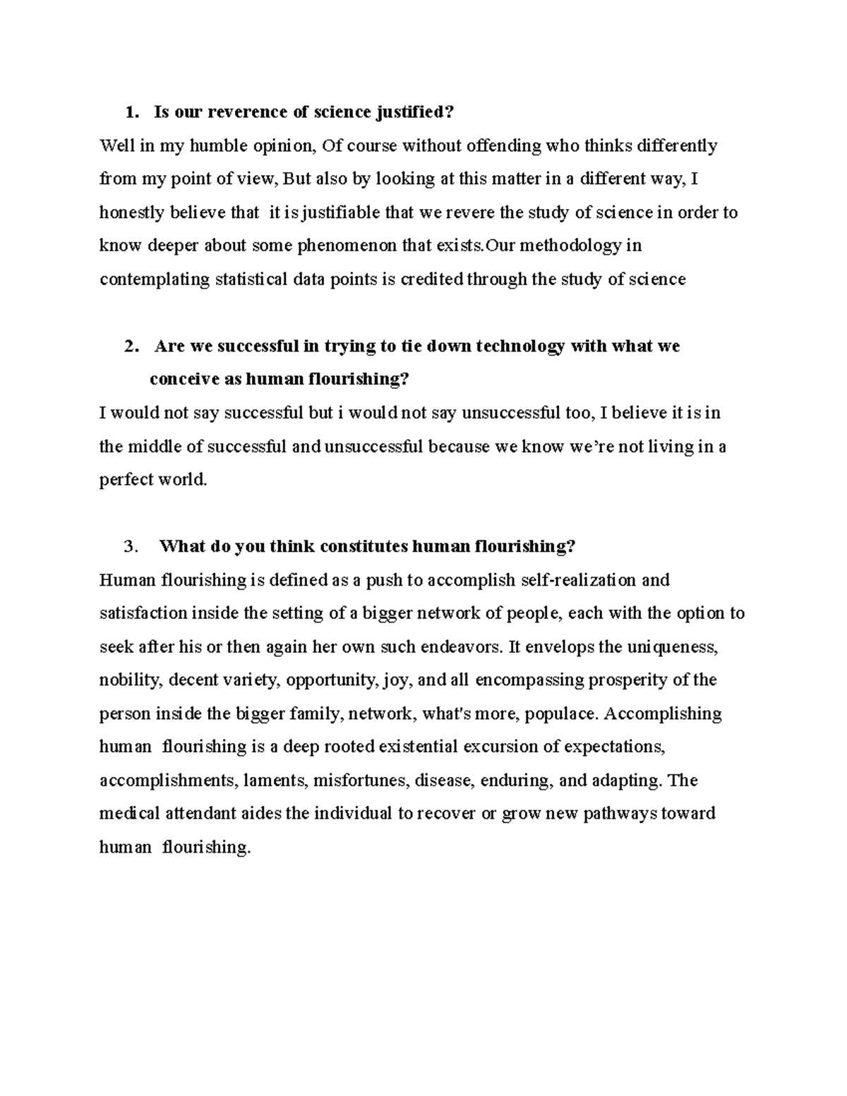 Learning Activity 1 - Is our reverence of science justified? Well in my ...