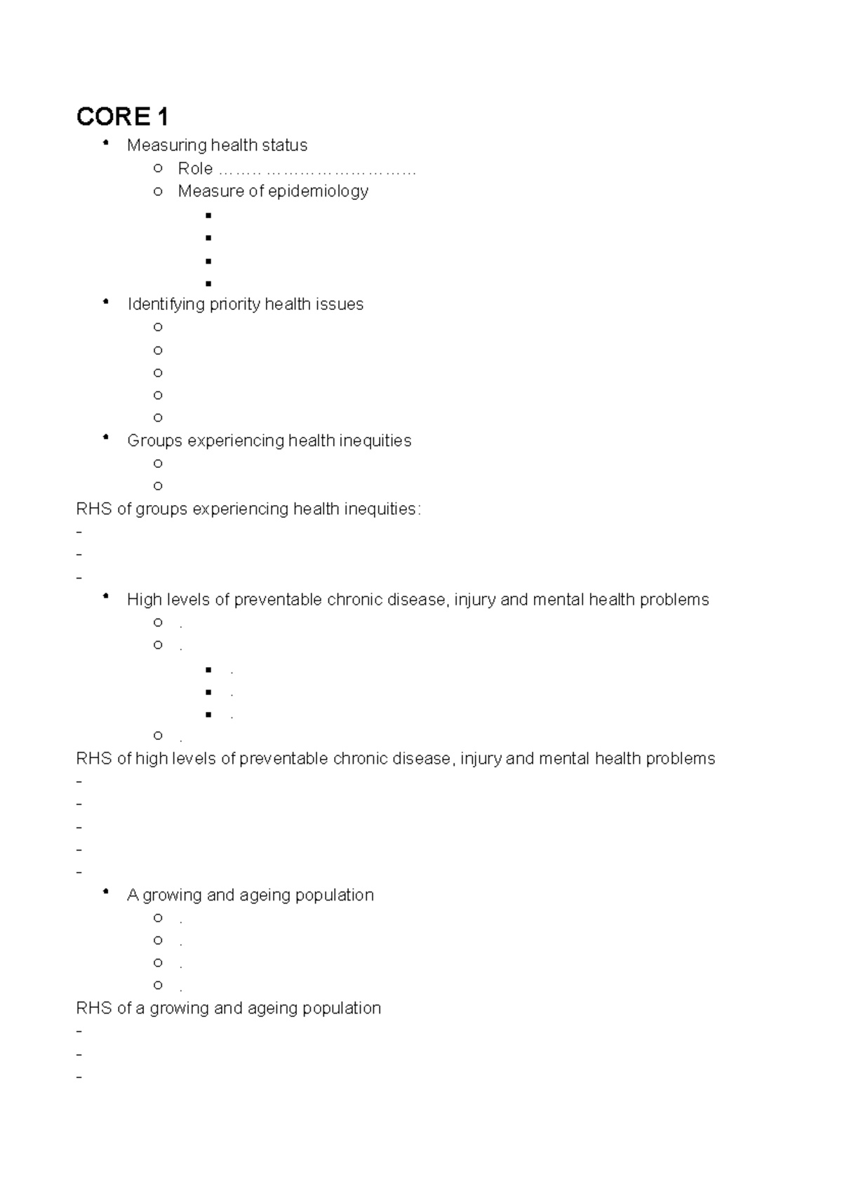 Pdhpe syllabus fill in the blanks - CORE 1 Measuring health status o ...