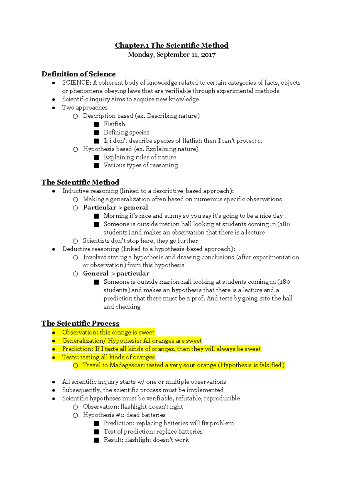 Ch.1 The Scientific Method - Chapter The Scientific Method Monday ...