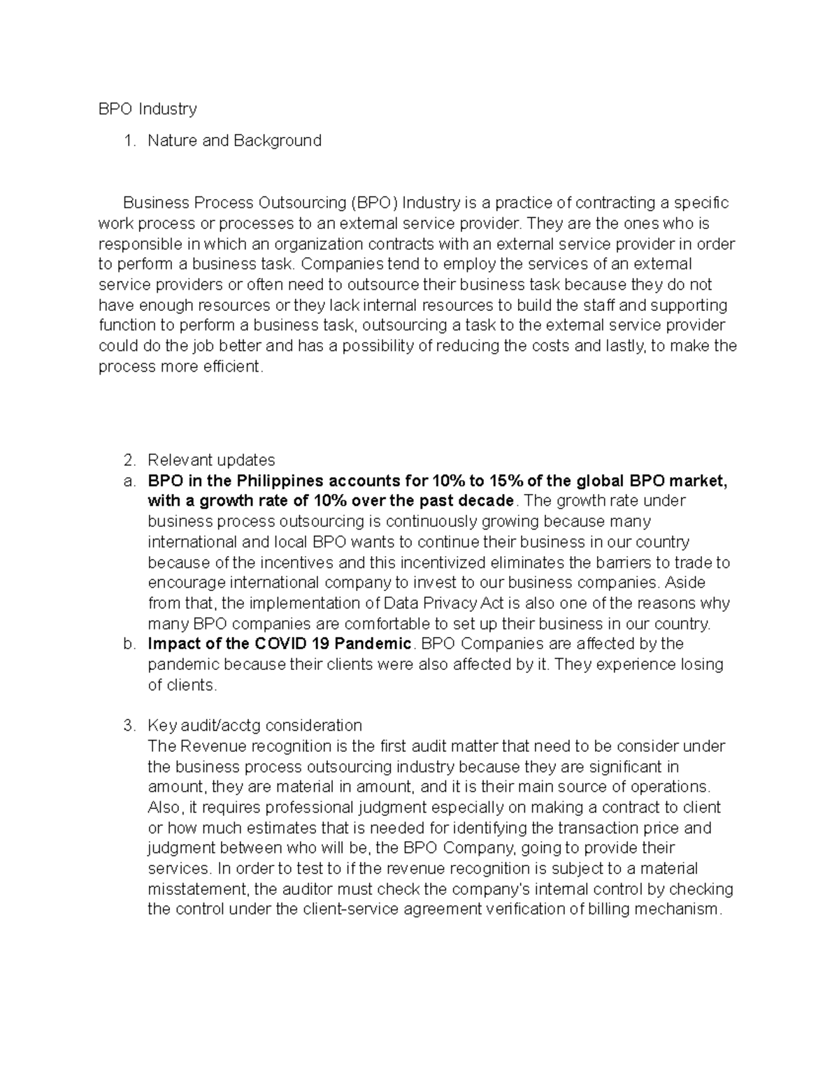 BPO Industry - They are the ones who is responsible in which an ...