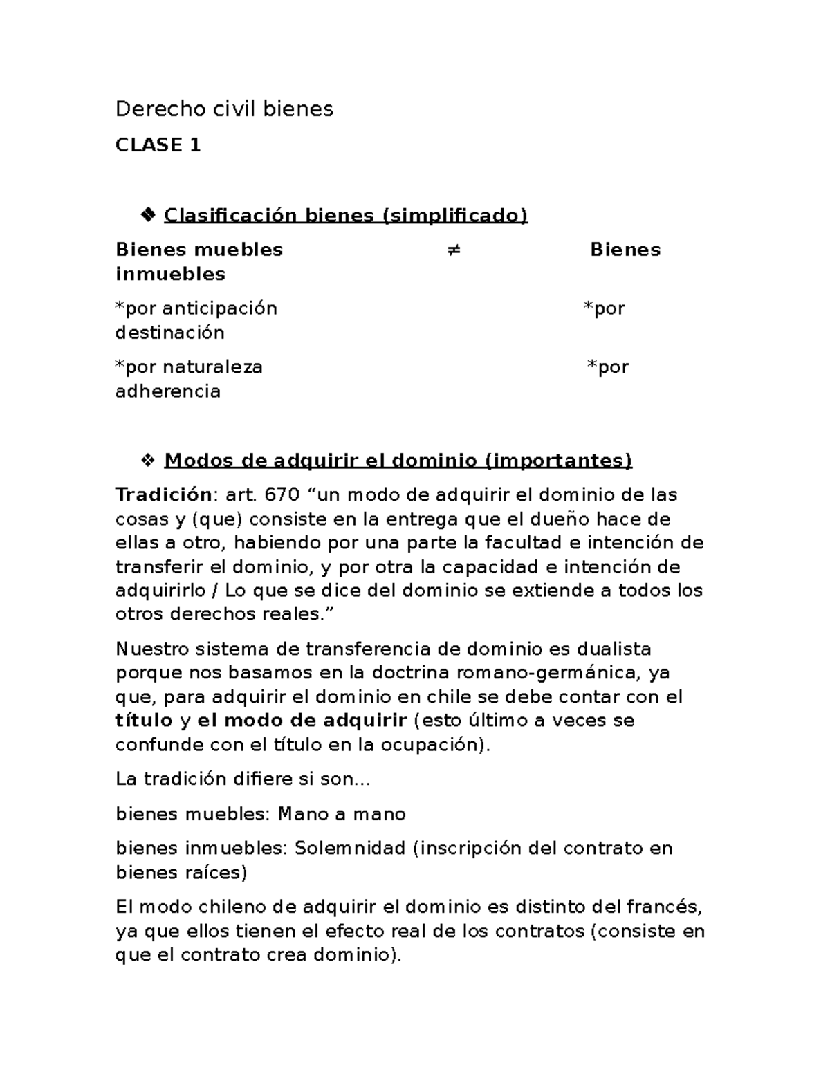Derecho civil bienes - ... - Derecho civil bienes CLASE 1 Clasificación bienes (simplificado ...