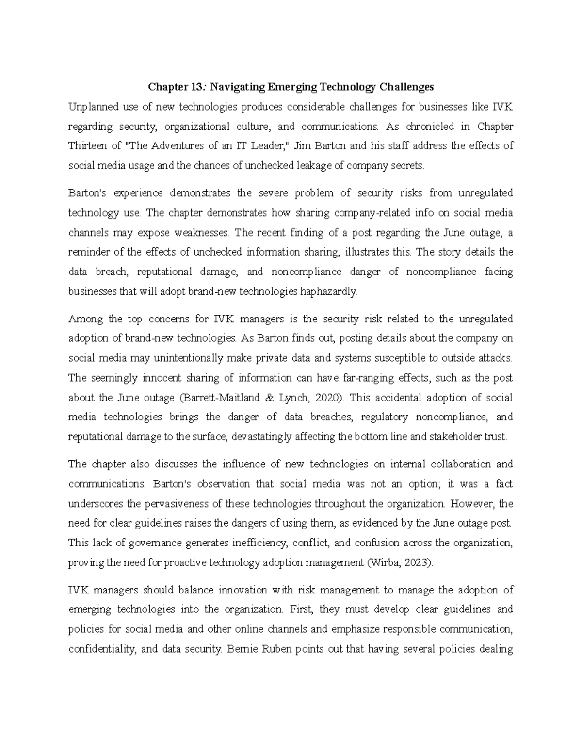 Firas Chapter 13 Navigating Emerging Technology Challenges - Chapter 13: Navigating Emerging ...