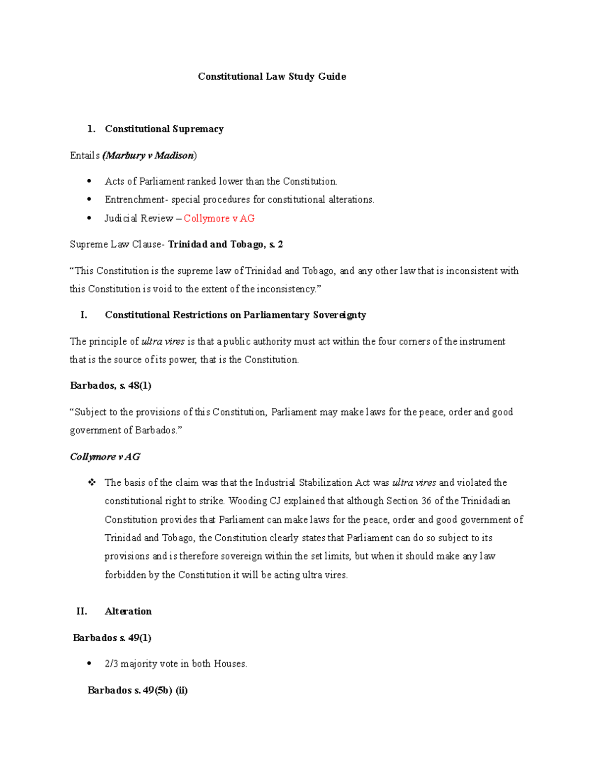 Worksheet 2- Constitutional Law Outline - Constitutional Law Study ...