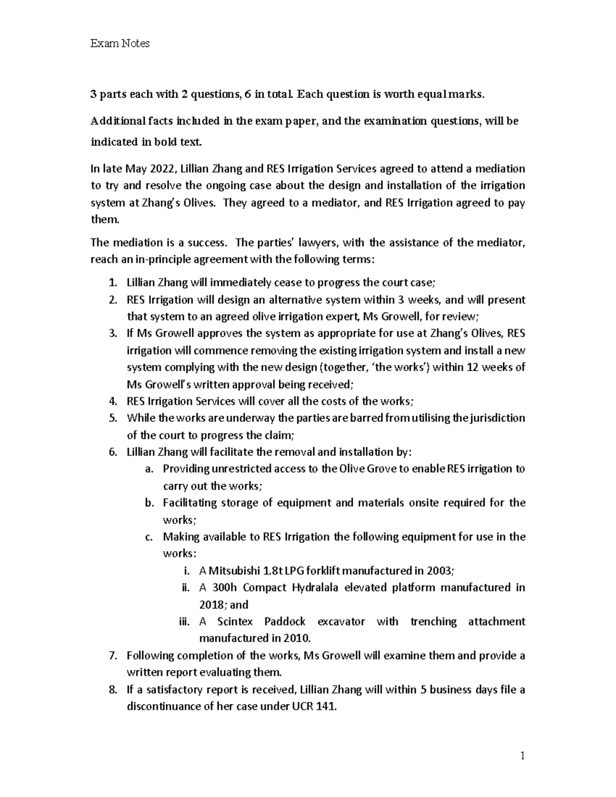 DRE + DRE Hons Preliminary Exam Fact 2022 - 3 parts each with 2 ...
