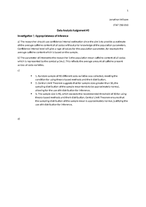 Assign 3 db - ASSIGNMENT 3 Task 3: SQL (10Marks) This Task is about writing SQL for the relation ...