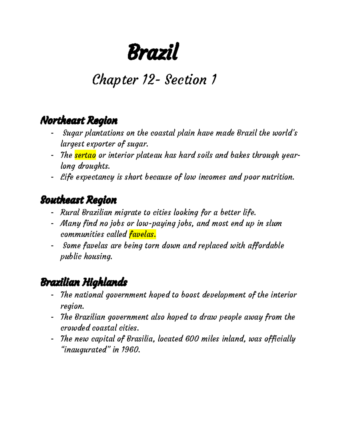 W.GEO Brazil CH - World Geo - Brazil Chapter 12- Section 1 Northeast ...