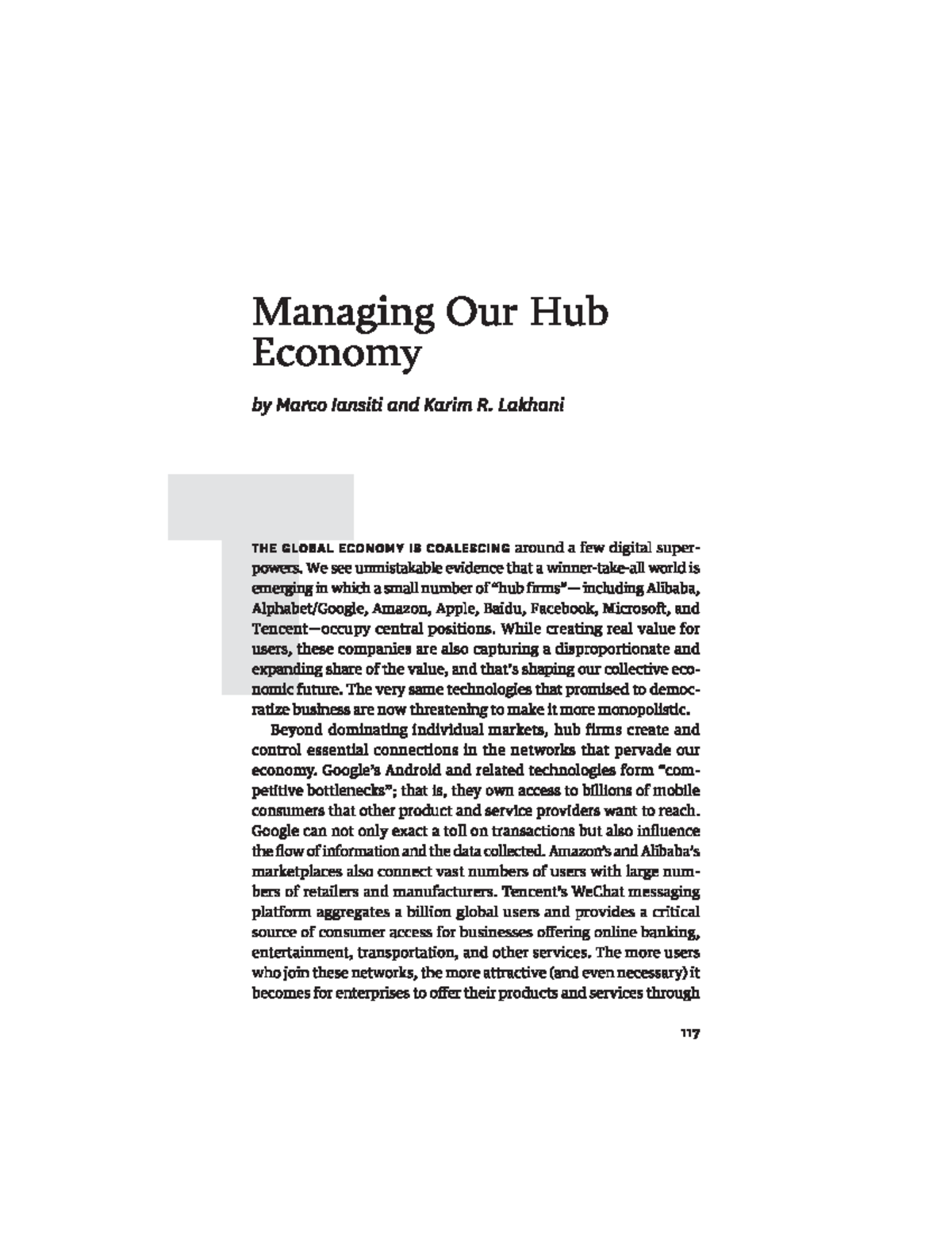 Case Study Hub Economy - MS Accounting and Finance (Strategic Finance MSgt) - Edit - Studocu