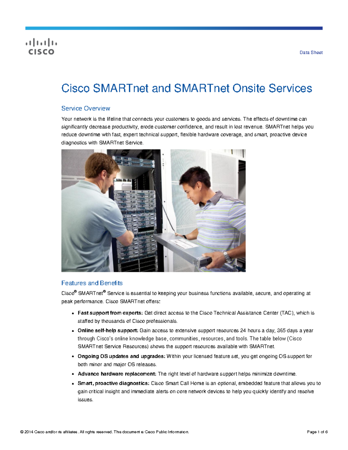 Cisco smartnet service data sheet - Data Sheet Cisco SMARTnet and ...