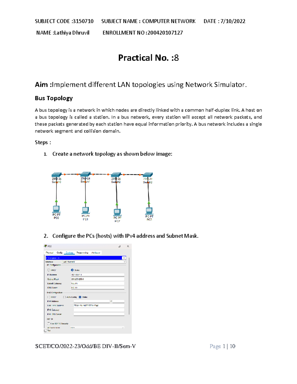 even parity check - NAME :Lathiya Dhruvil ENROLLMENT NO : 200420107127 ...