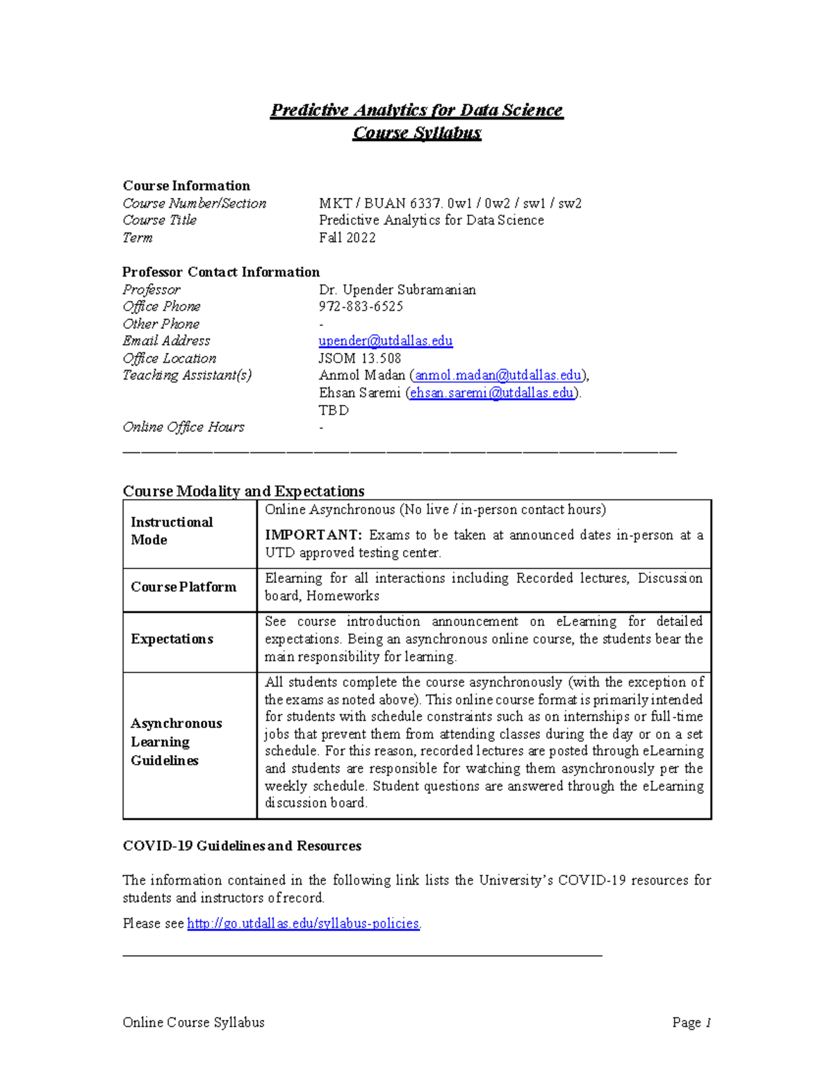 Syl123760 - syllabus - Predictive Analytics for Data Science Course ...