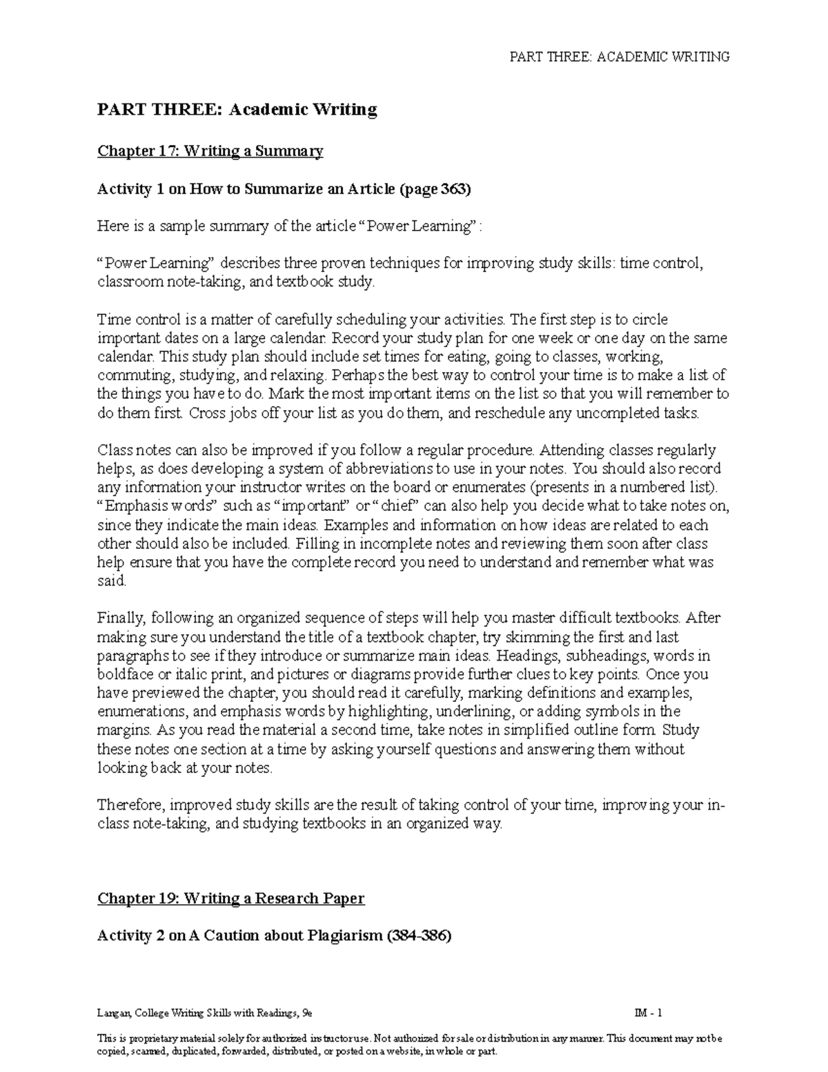 5 Answer Key Part Three - 1111 - PART THREE: ACADEMIC WRITING PART ...