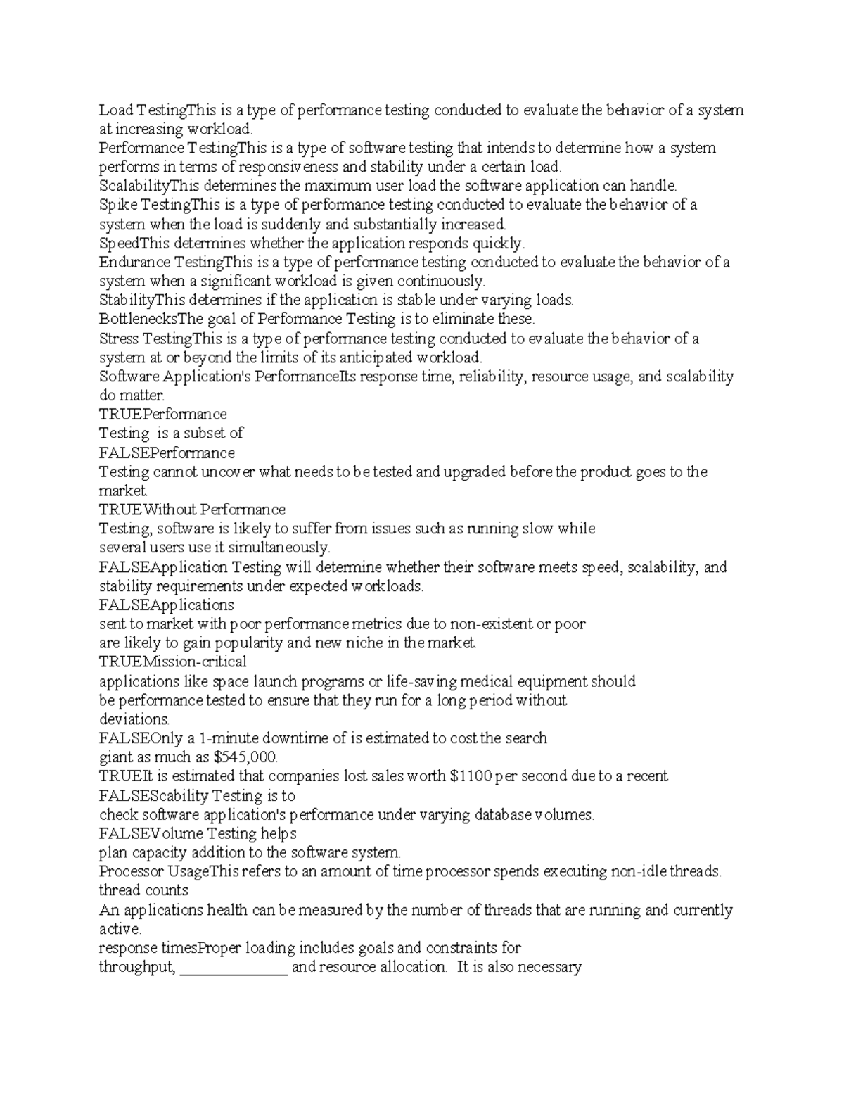 Load testing - Load TestingThis is a type of performance testing ...