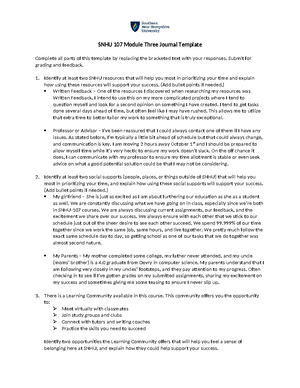 SNHU 107 Module Two Journal Template - SNHU 107 Module Two Journal ...
