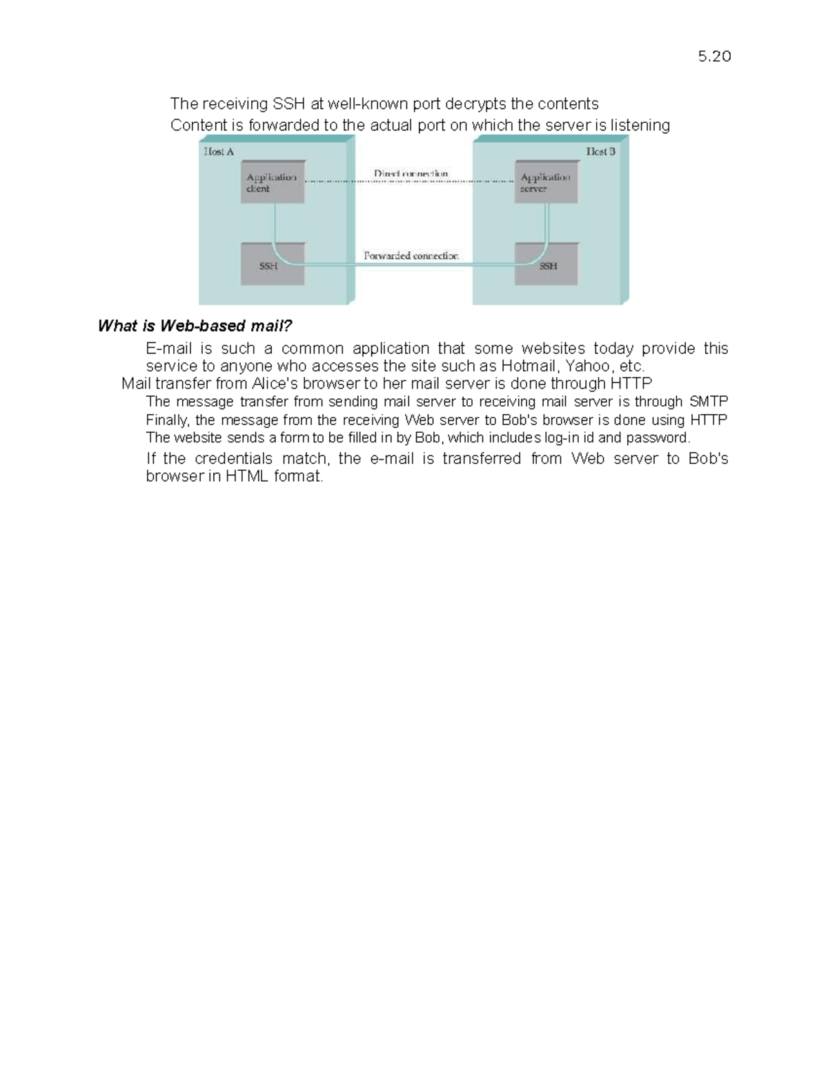 Computer Networks 60 The Receiving Ssh At Well Known Port Decrypts The Contents Content Is