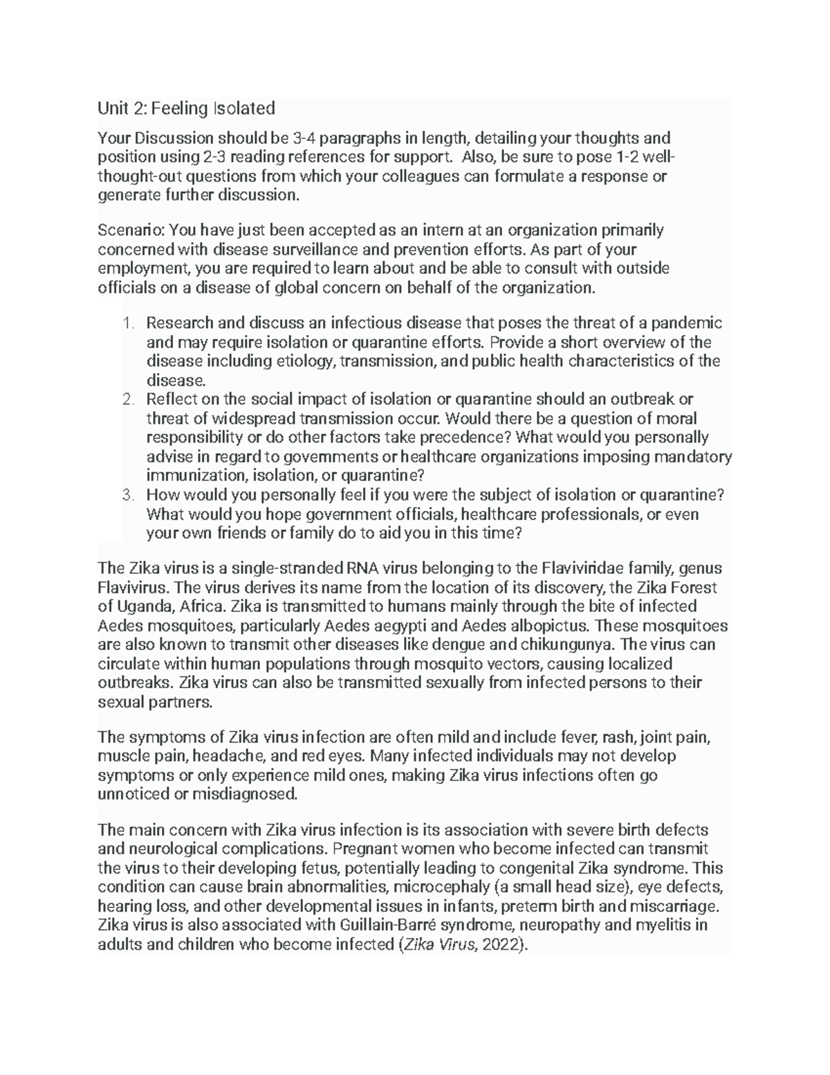 HS 2212-01 Infectious Diseases - AY2023-T2 DF Unit 2 - Unit 2: Feeling ...