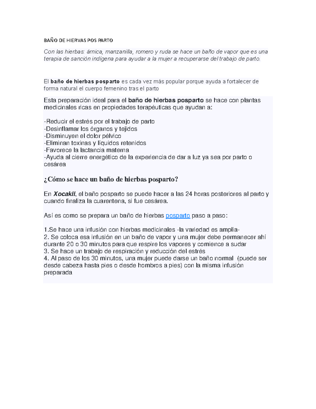 BAÑO DE Hiervas POS Parto - BAÑO DE HIERVAS POS PARTO Con las hierbas ...