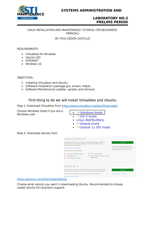 01 Laboratory Exercise 1 - IT 01 Laboratory Exercise 1 *Property of STI Page 1 of 1 Laboratory ...