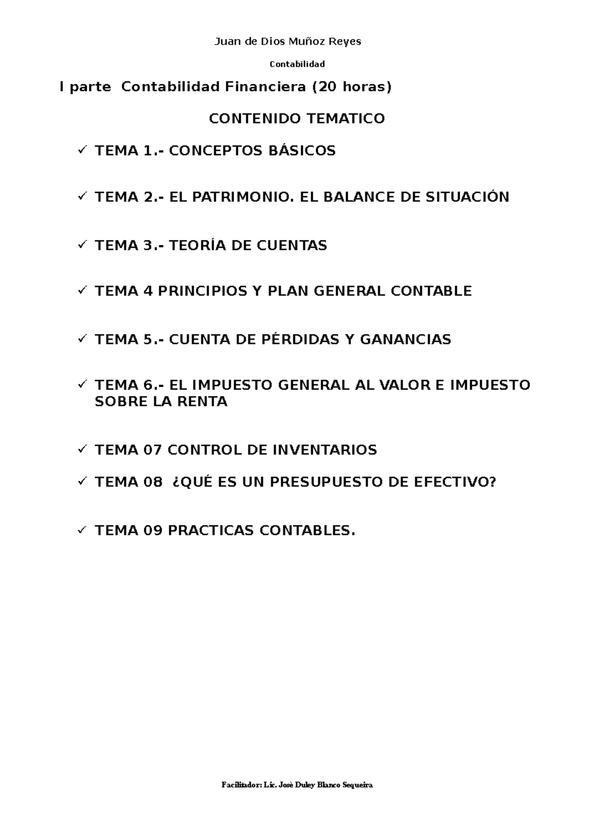 Documento Contabilidad - Contabilidad I parte Contabilidad Financiera ...