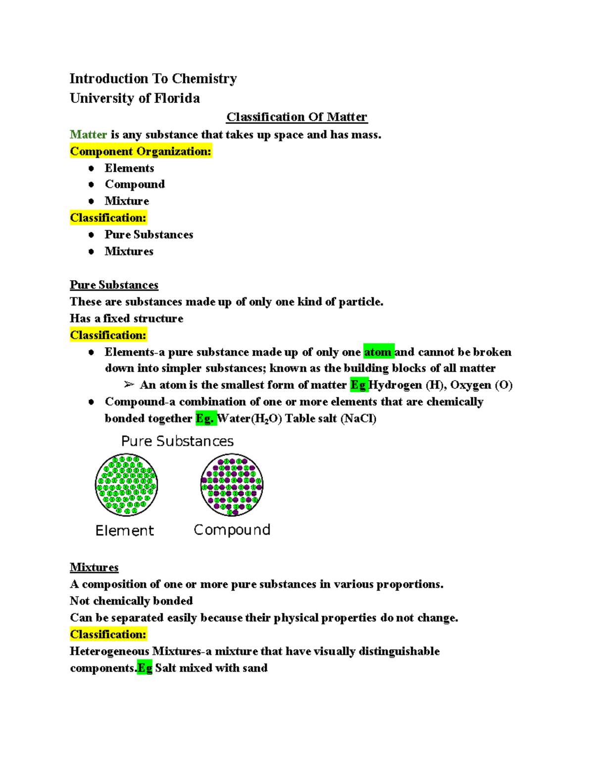 Intro to Chem - Introduction To Chemistry University of Florida ...
