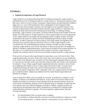 Tutorial 4 legal skills - Legal Skills - MMU - Studocu