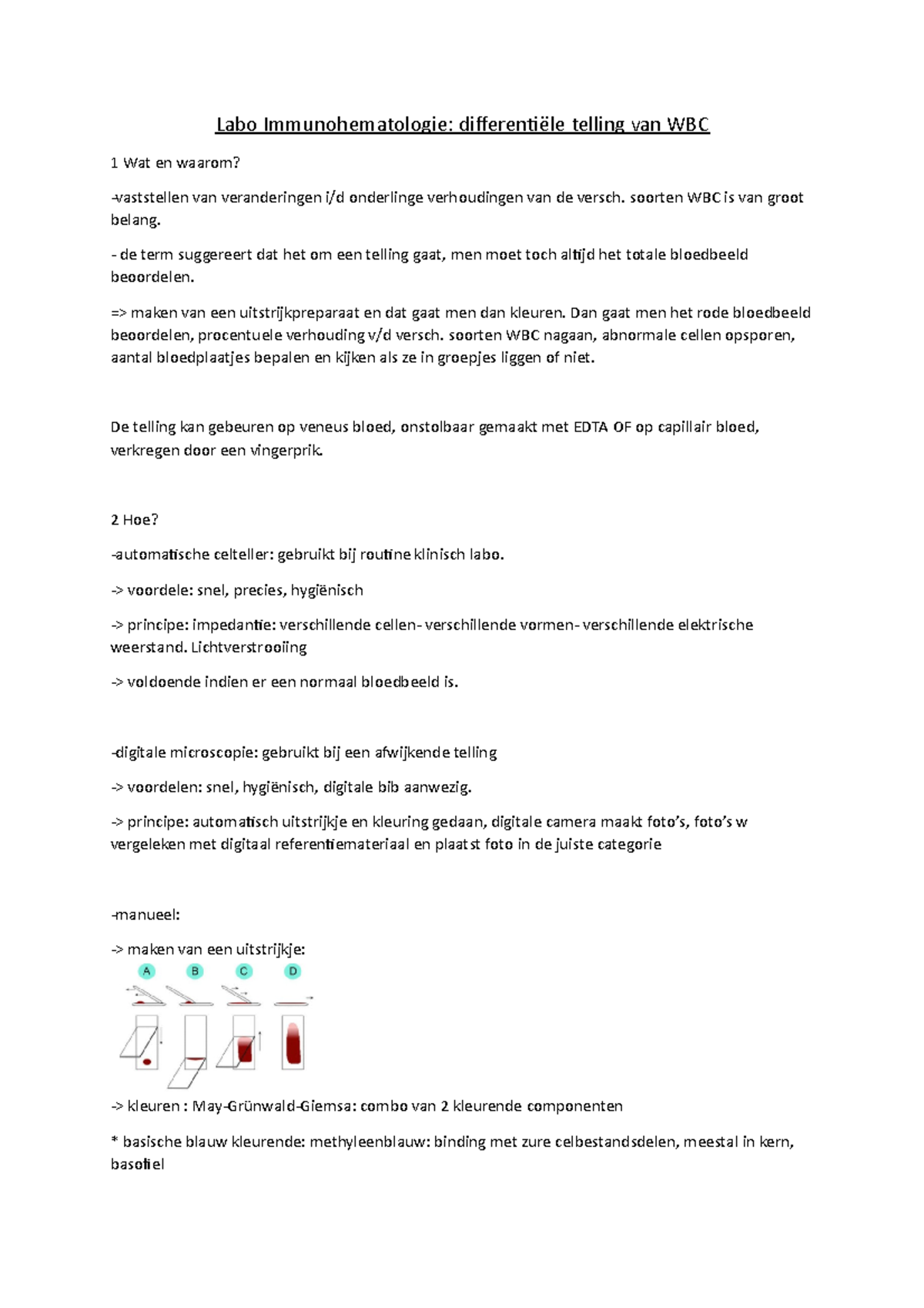 Labo Immunohematologie samenvatting WC 2 - Labo Immunohematologie ...