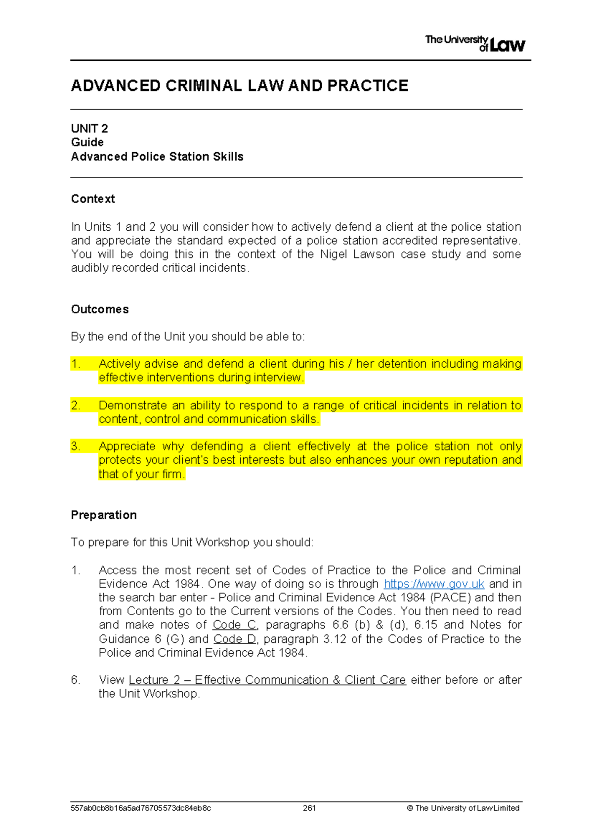 2- Advanced Police Station Skills - ADVANCED CRIMINAL LAW AND PRACTICE ...