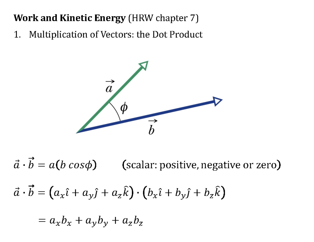 3. Work and Kinetic Energy post 2024 - Work and Kinetic Energy (HRW ...