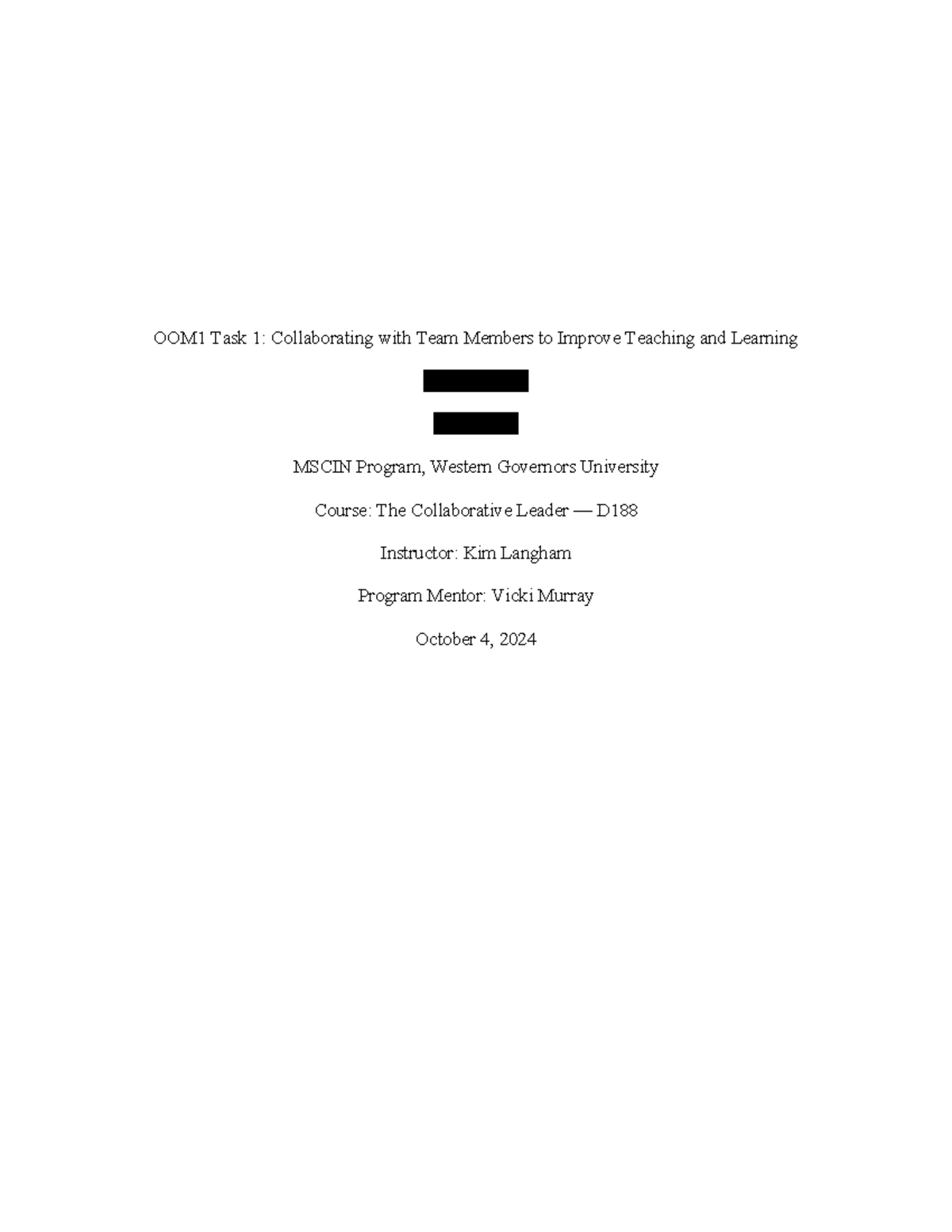 Passed d188 OOM1 Task 1 - OOM1 Task 1: Collaborating with Team Members ...