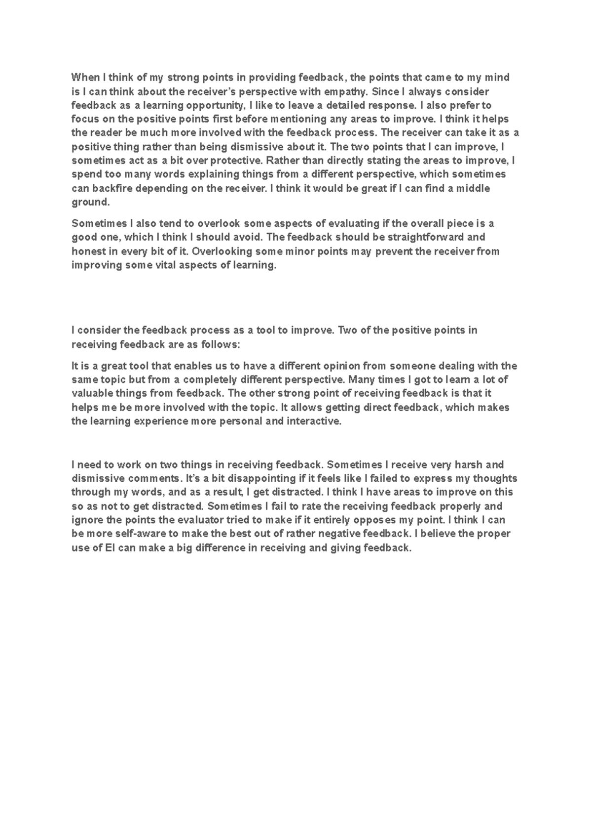 Discussion Forum Unit 4 (16) - When I think of my strong points in ...