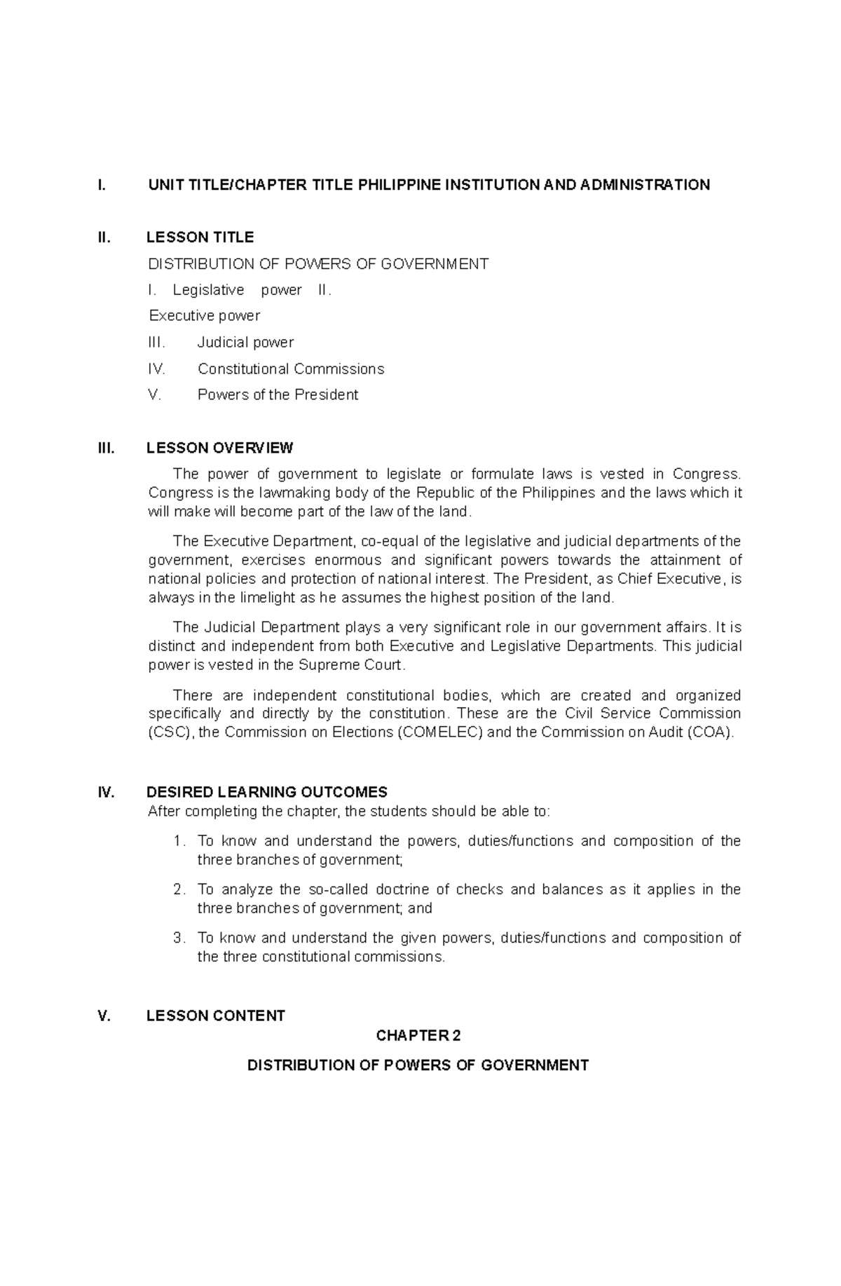 Phil Ad Module 2 - LECTURE NOTES FOR PHILIPPINE ADMINISTRATION AND ...