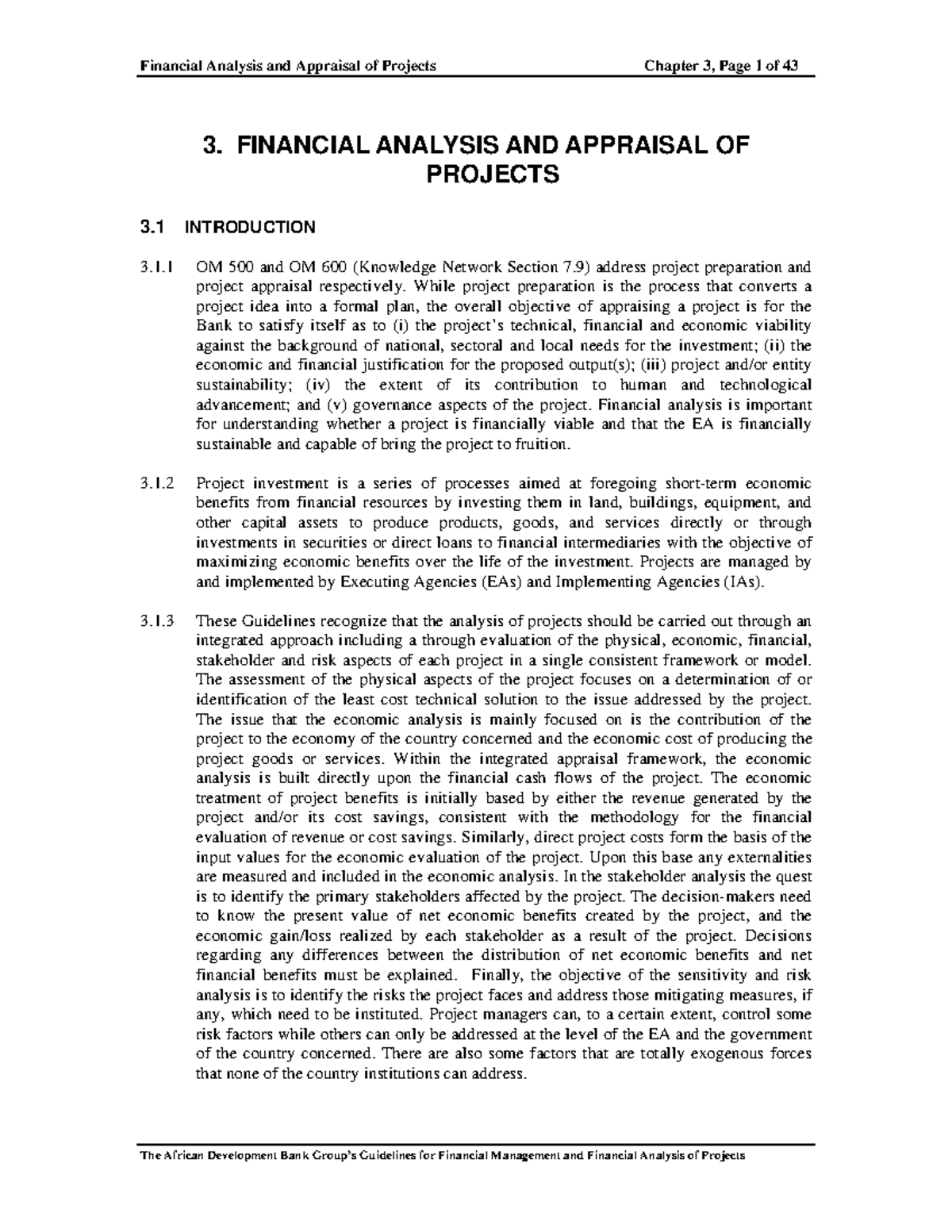 GFA06 Financial Analysis and Appraisal of Projects - 3. FINANCIAL ...