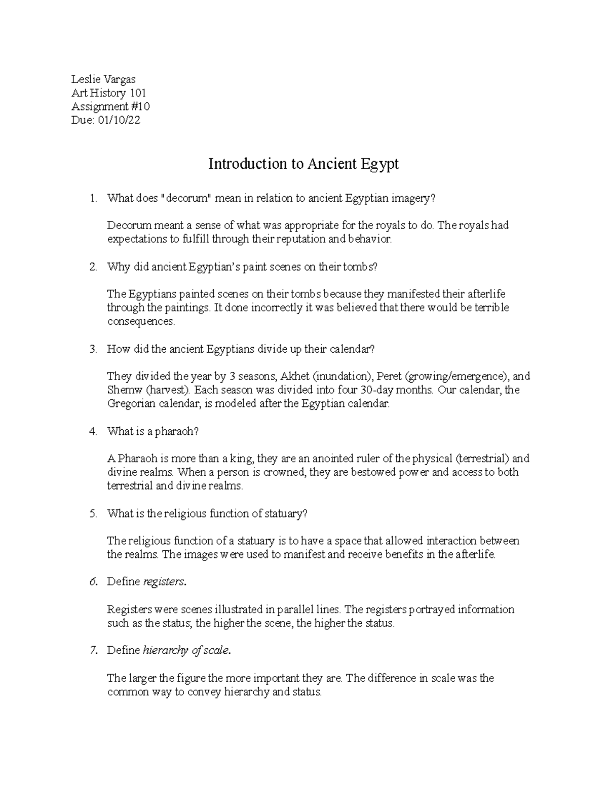 Assignment #10 Art History - Leslie Vargas Art History 101 Assignment ...